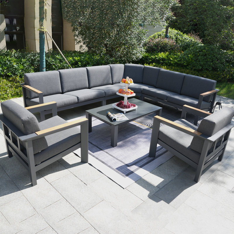 Caggiano 7 Piece Sectional Seating Group with Cushions